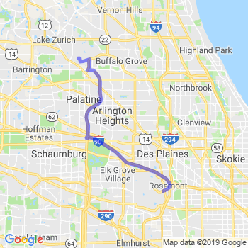 Limousine service between Kildeer, IL and O'Hare Midway airport